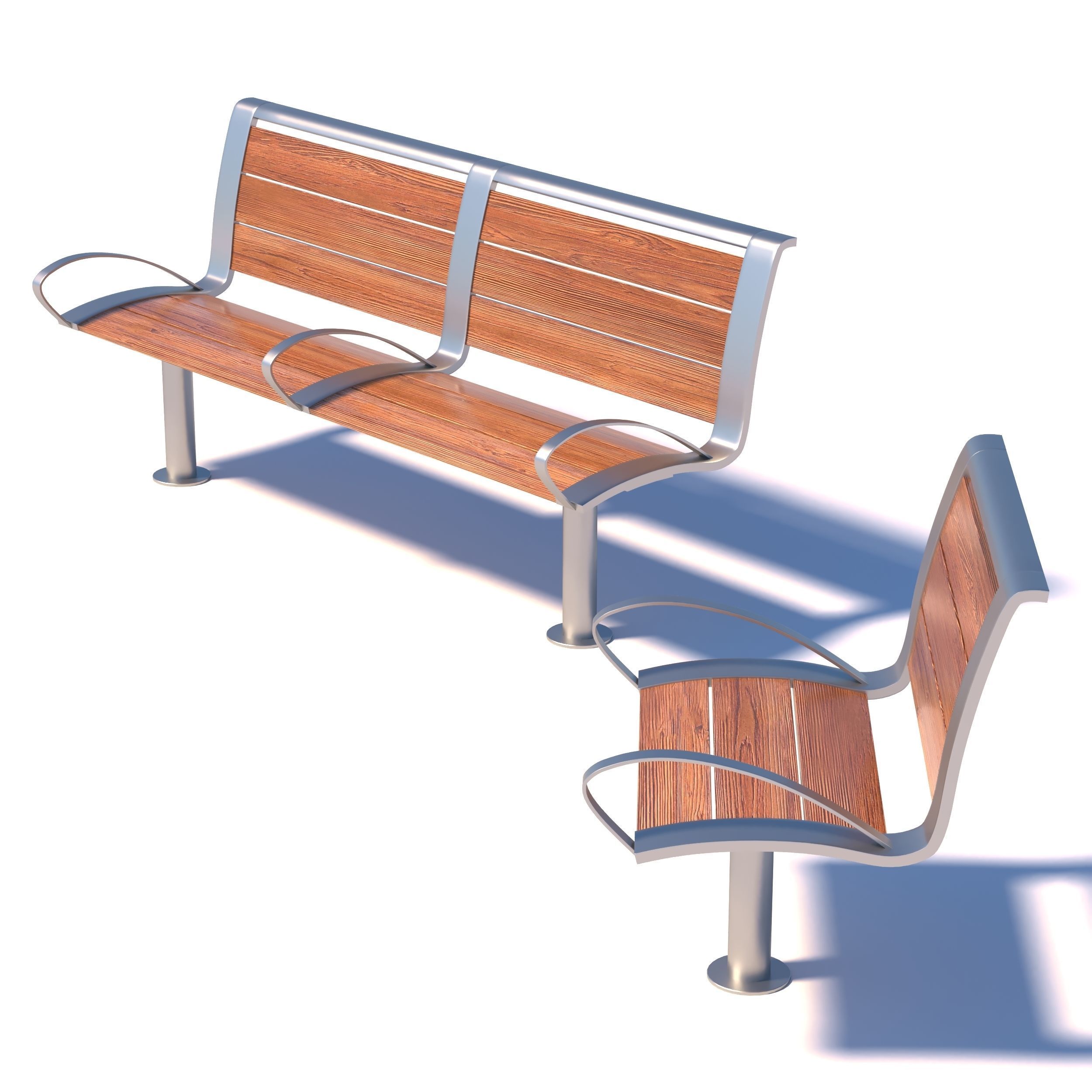 Street benches 3D model | CGTrader