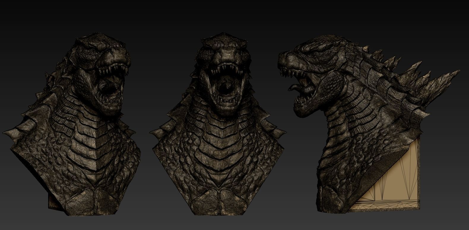 Godzilar Head 3D model 3D printable | CGTrader