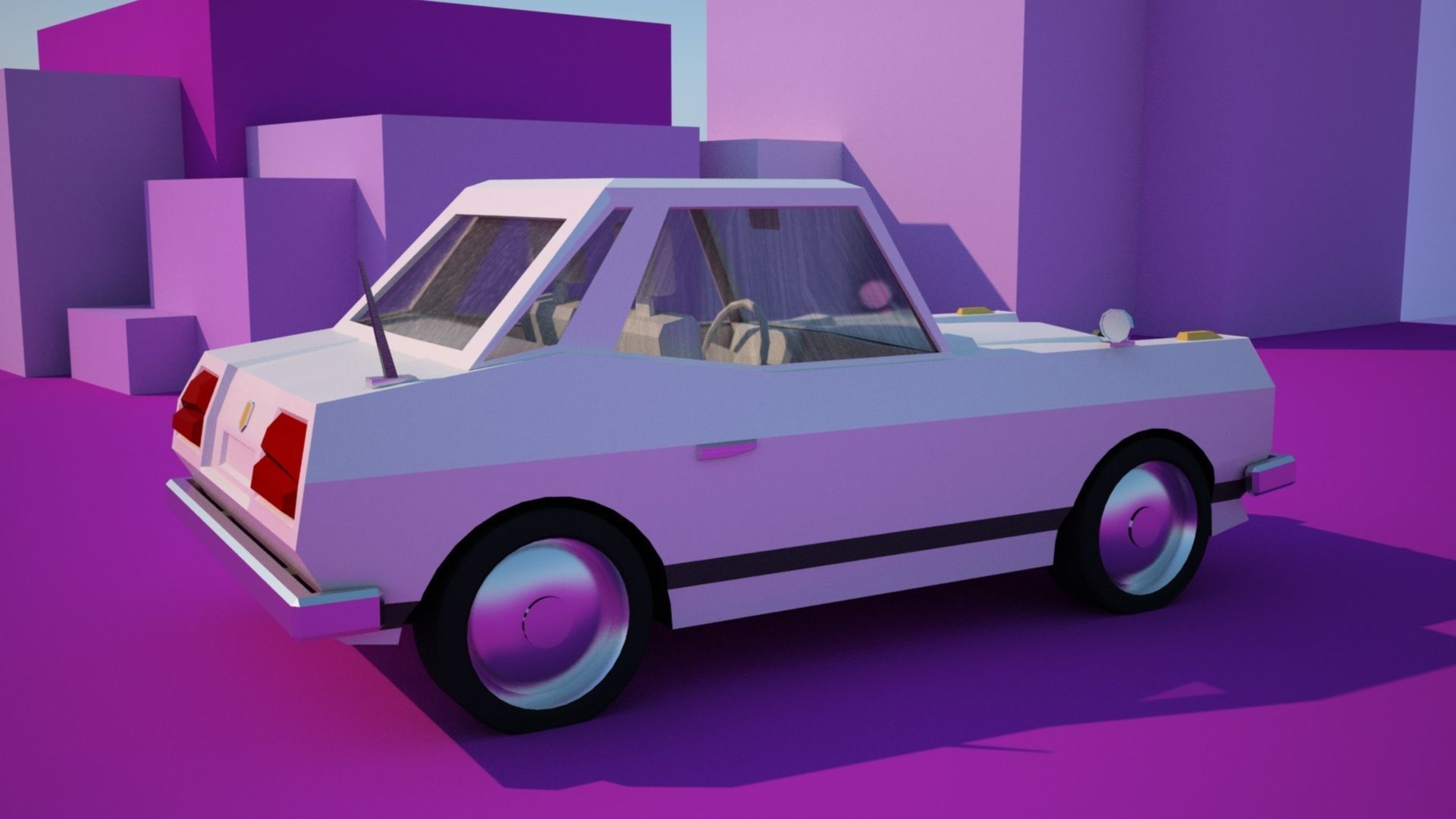 3D model SAKURA LowPoly Car VR / AR / low-poly | CGTrader