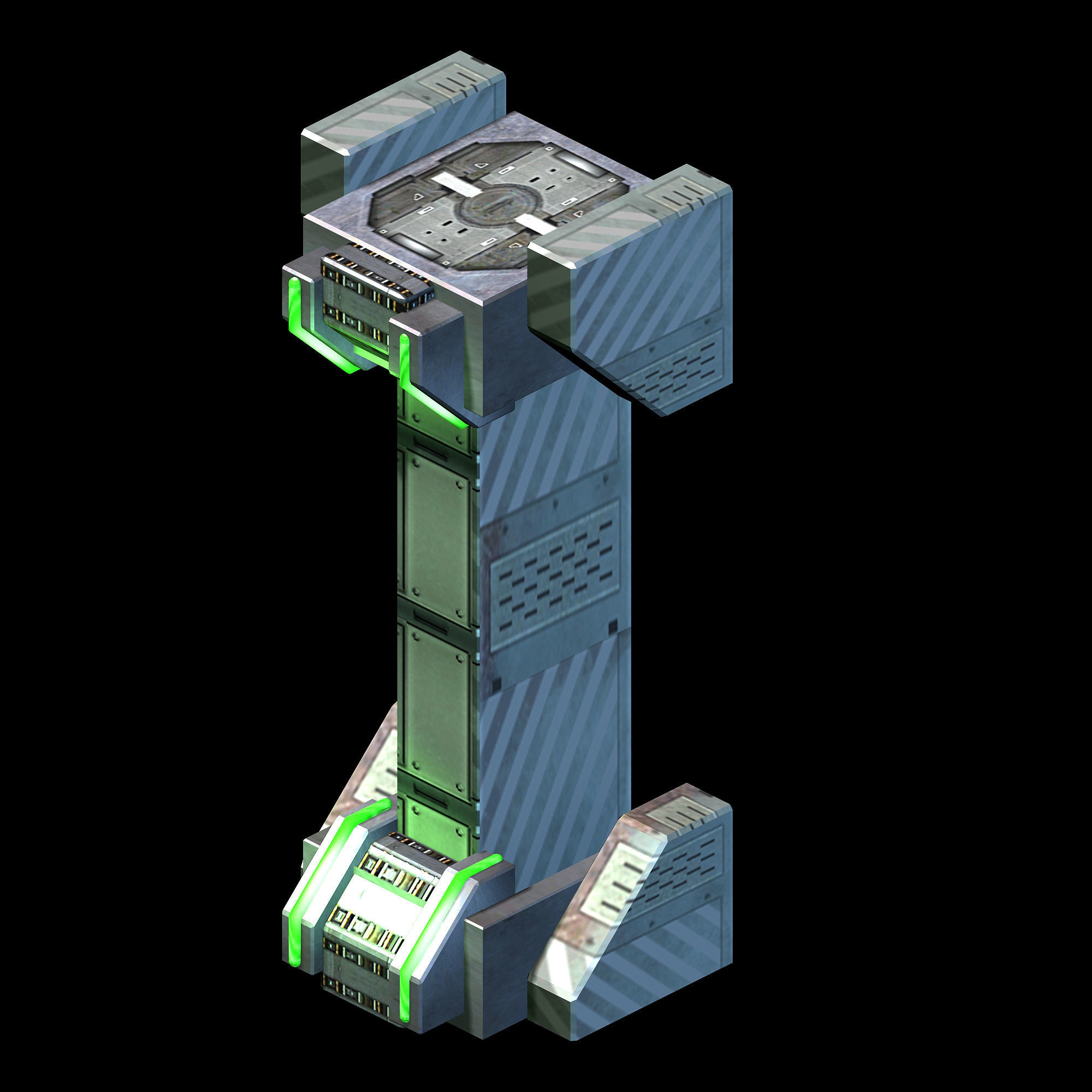 Mechanical-wall column 3D model | CGTrader