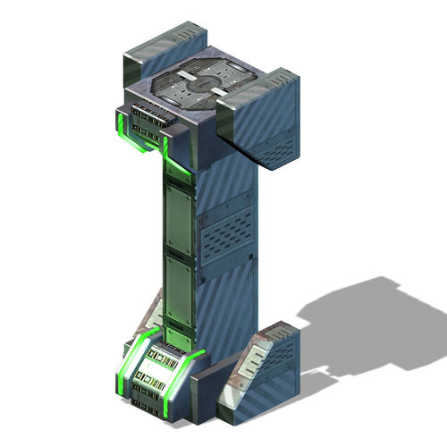 Mechanical-wall column 3D model | CGTrader