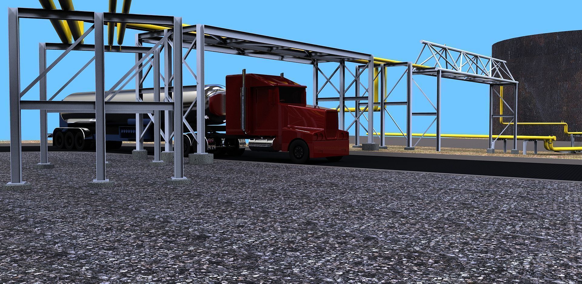 Pipe bridge and beam bride free 3D model | CGTrader