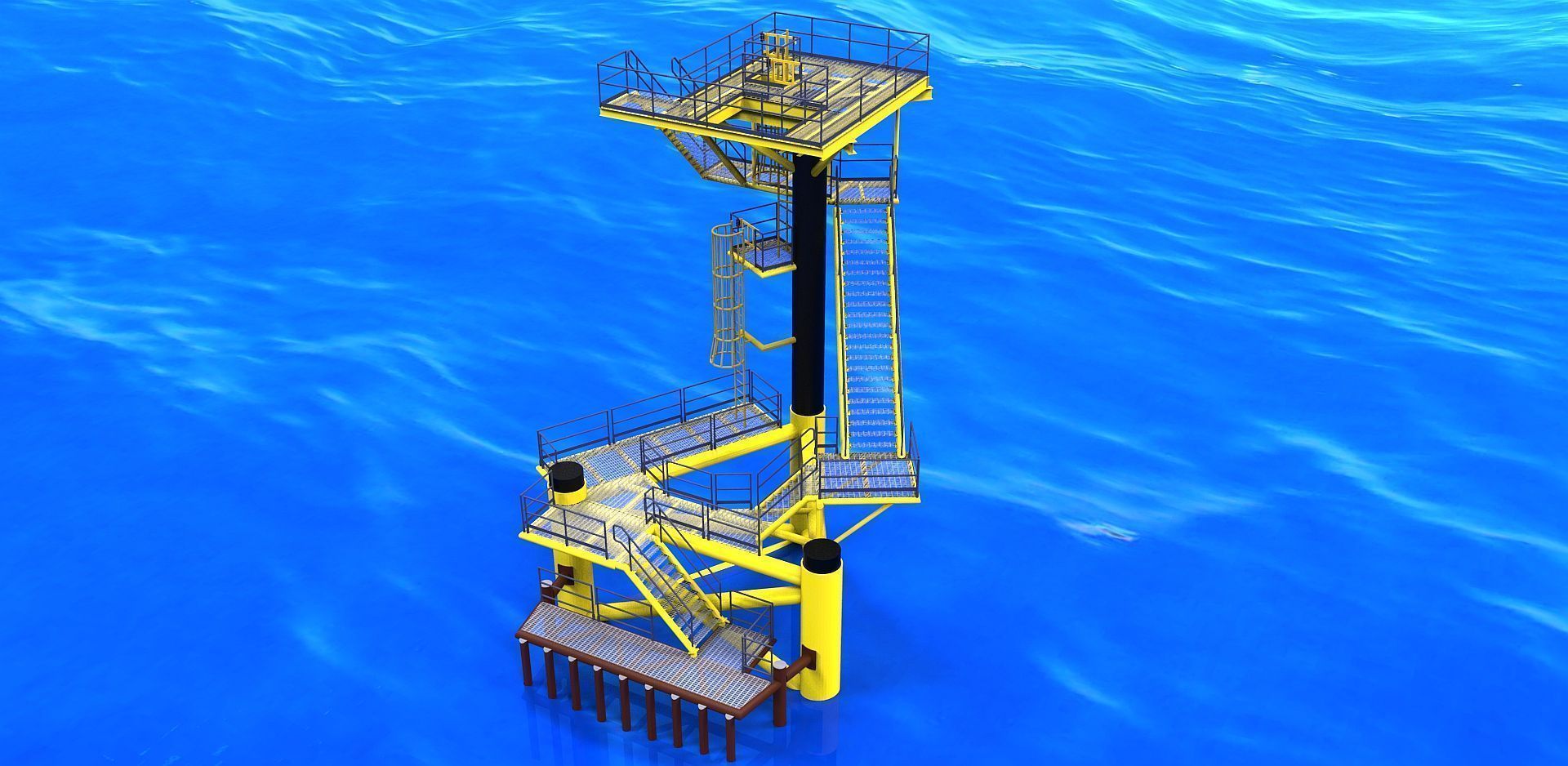 Low deck caisson concept free 3D model | CGTrader