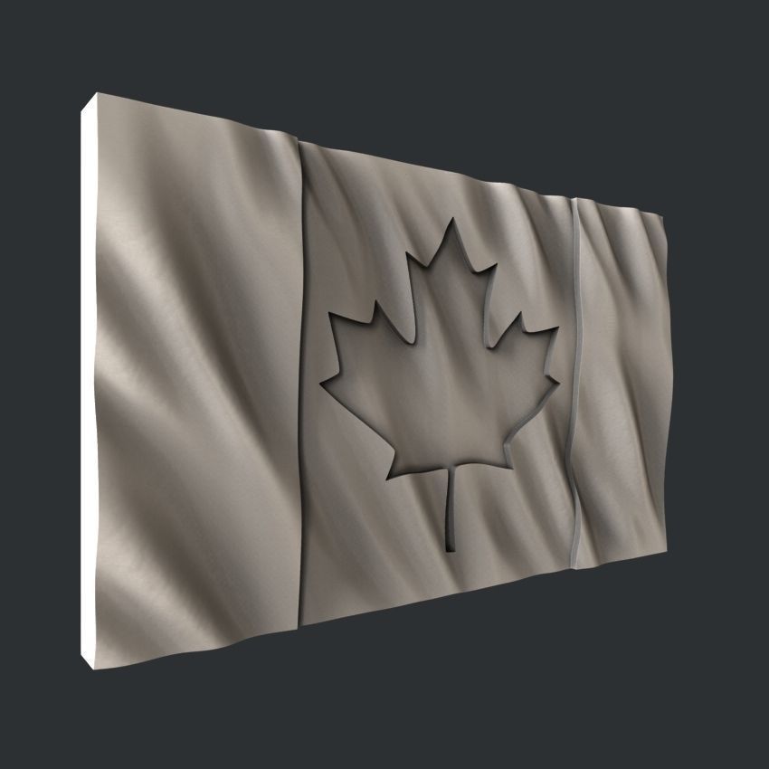 3d STL models for CNC set cross flags Canada 3D model | CGTrader
