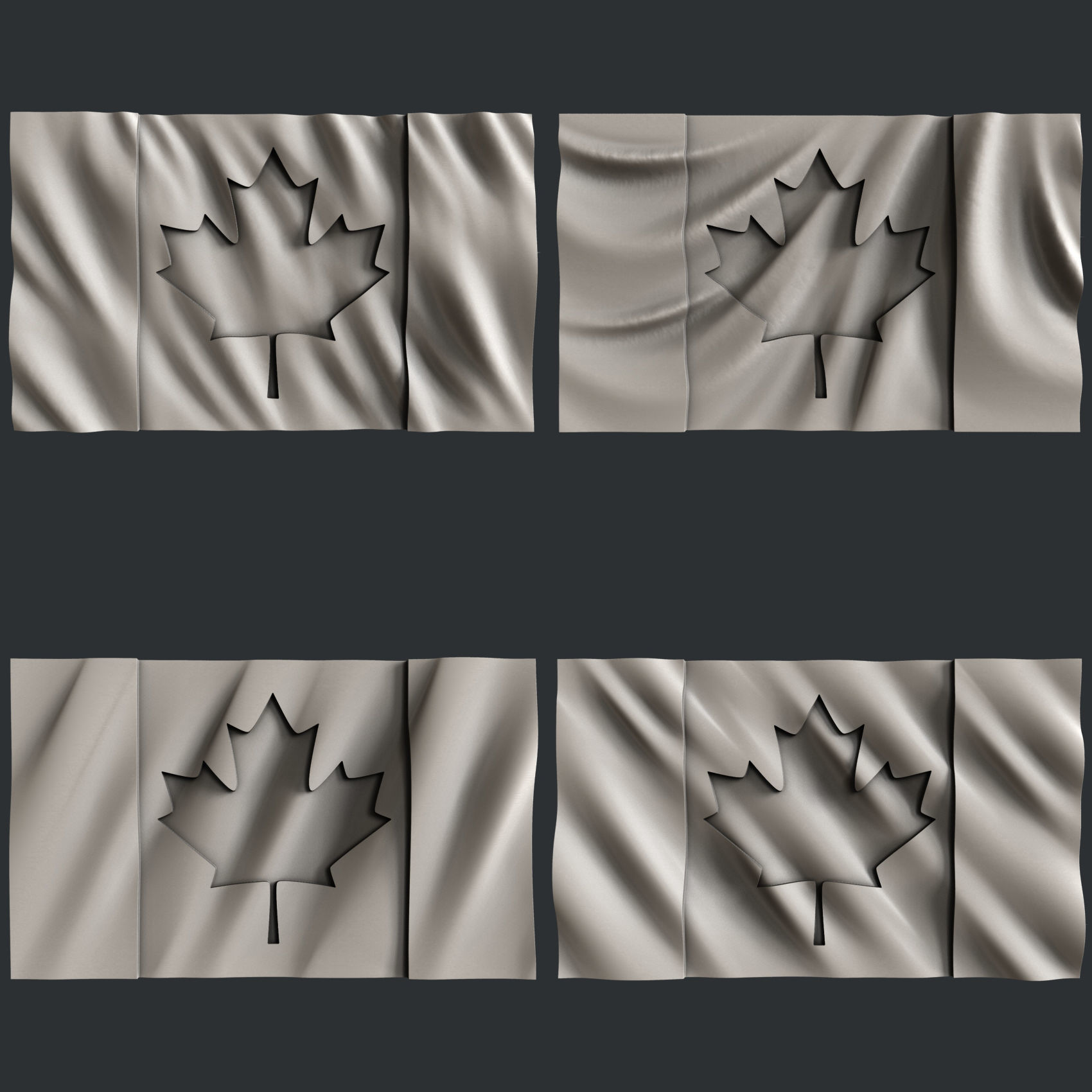 3d STL models for CNC set cross flags Canada 3D model | CGTrader
