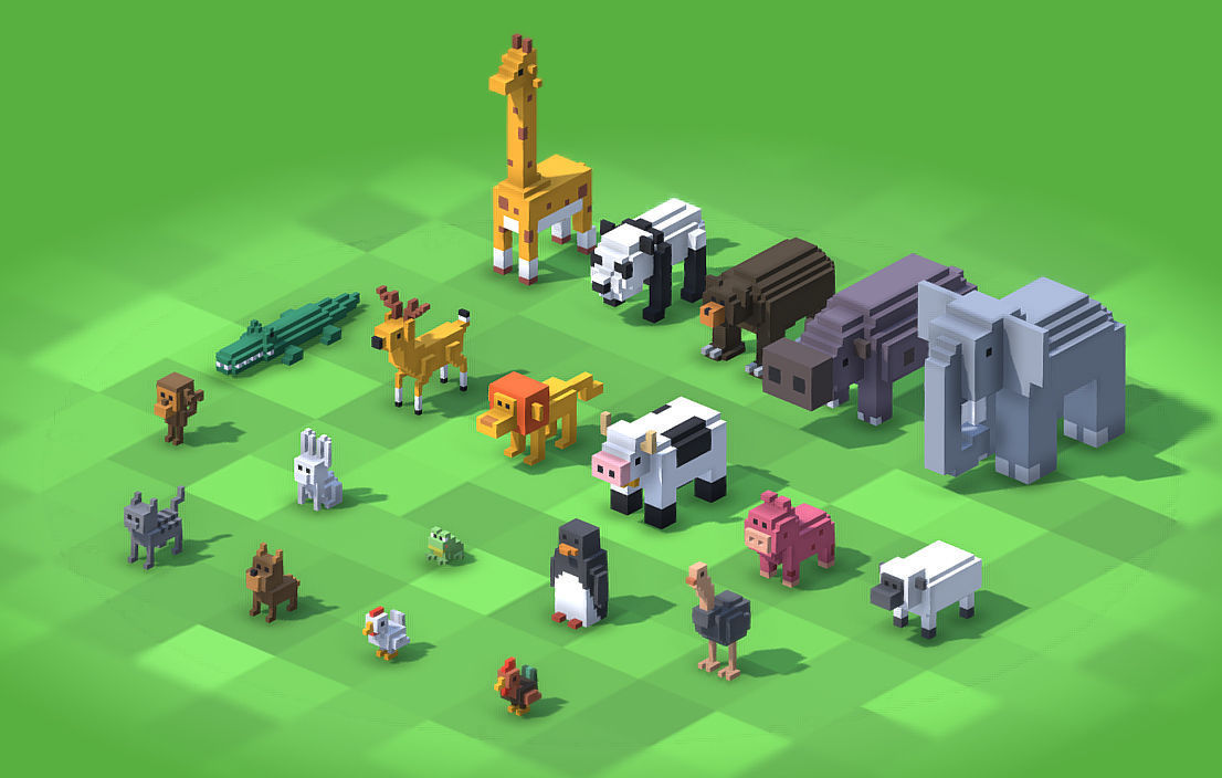 3D model Voxel Animals VR / AR / low-poly | CGTrader