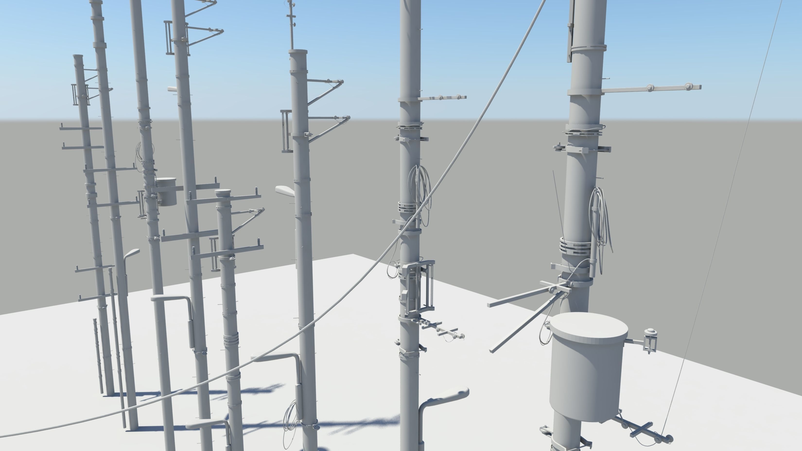 Detailed Utility Poles 3D model | CGTrader