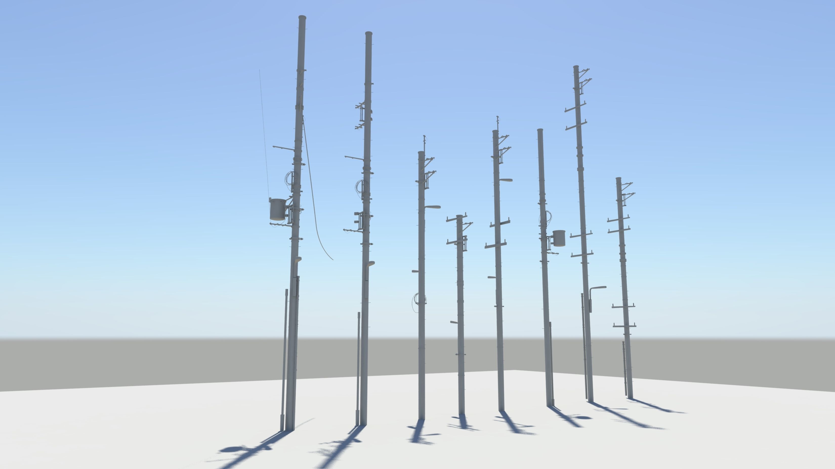 Detailed Utility Poles 3D model | CGTrader