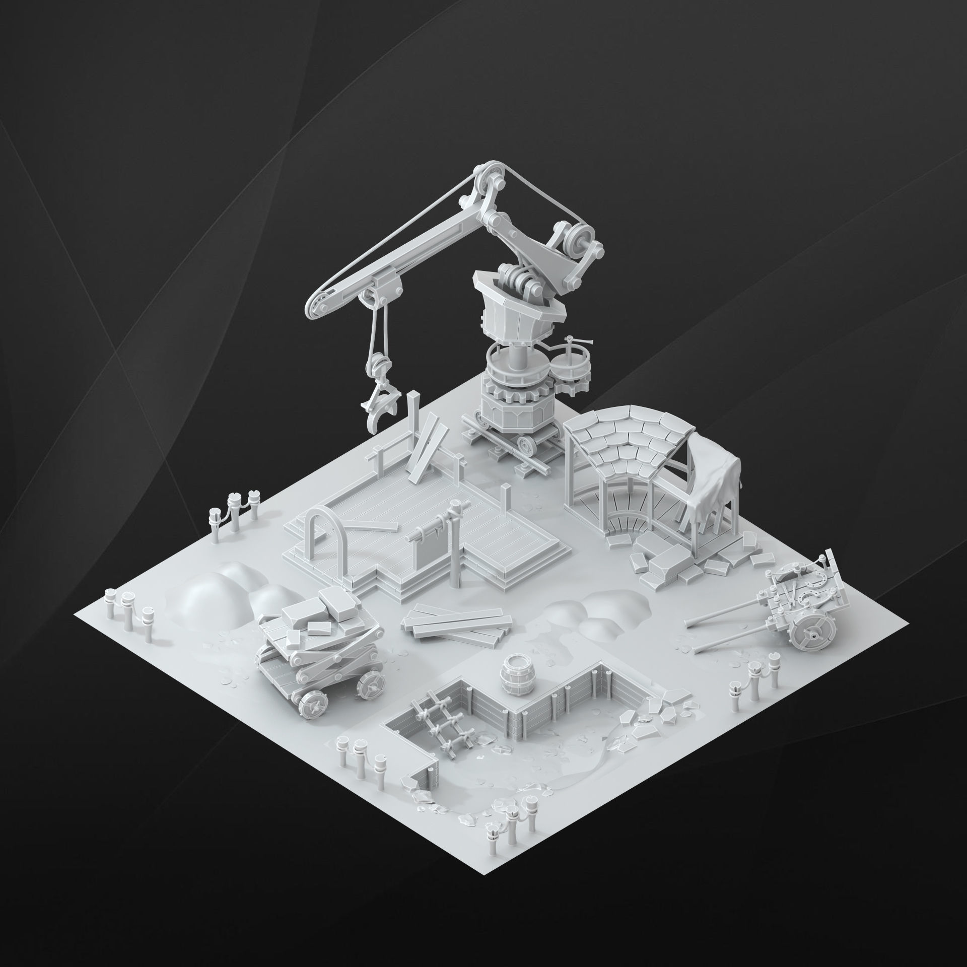3D Game Building - Construction set | CGTrader