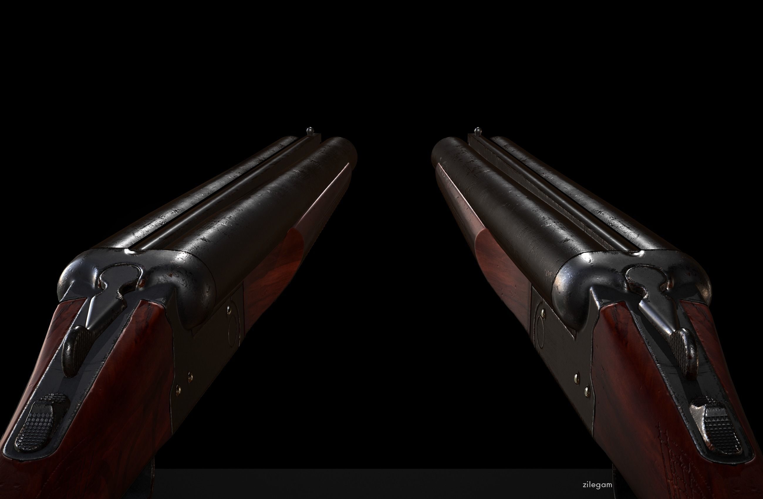 3D model Sawed-off Shotgun VR / AR / low-poly | CGTrader