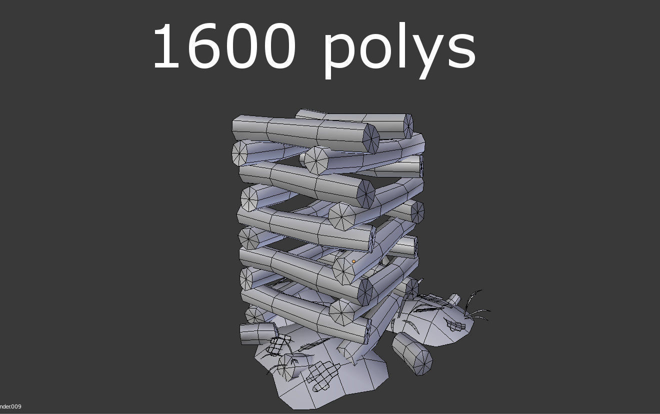 3D model low poly medieval wood pile VR / AR / low-poly | CGTrader