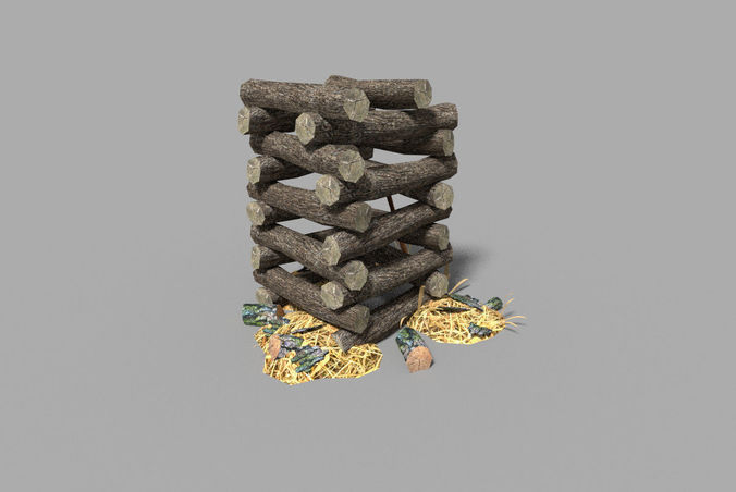 3D model low poly medieval wood pile VR / AR / low-poly | CGTrader