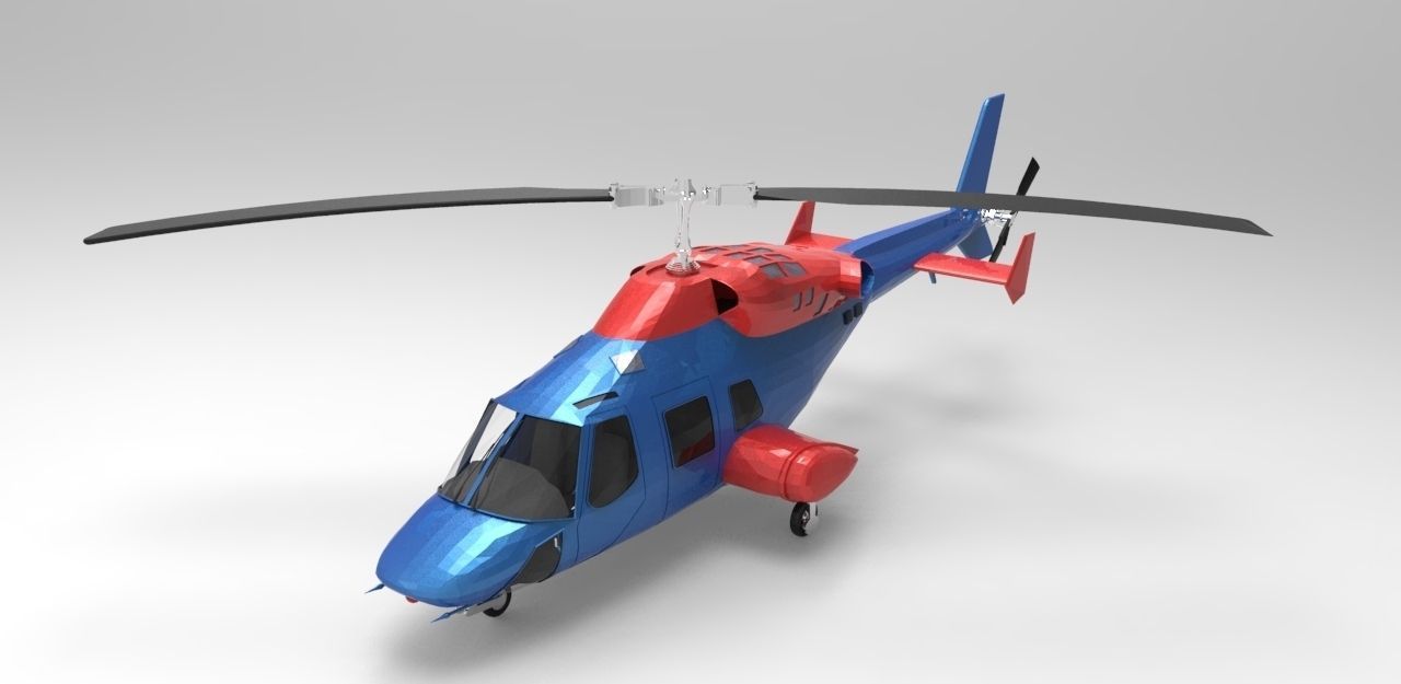 Helicopter bell ranger free 3D model | CGTrader