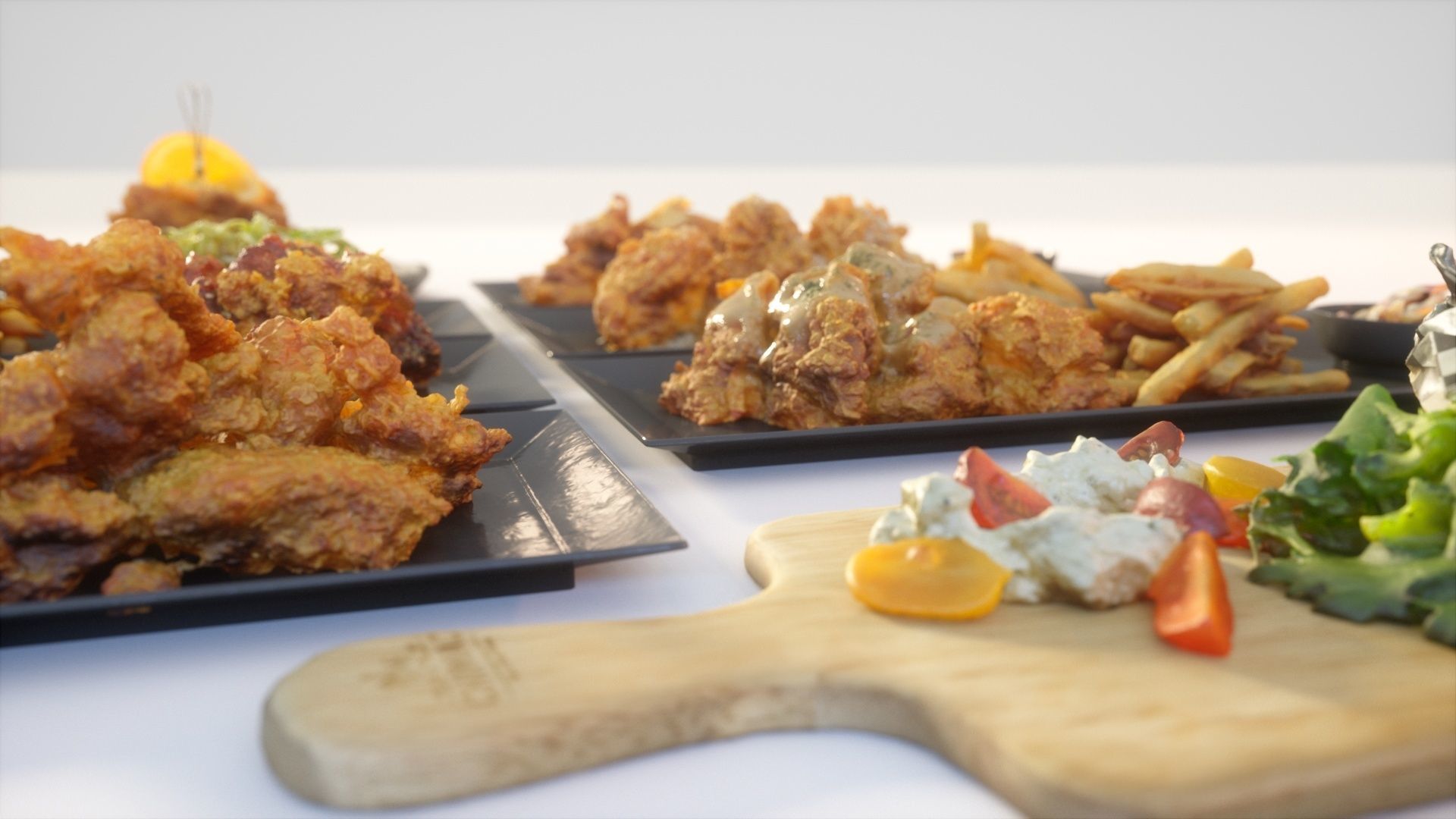 Fried chicken meal collection 3D model | CGTrader
