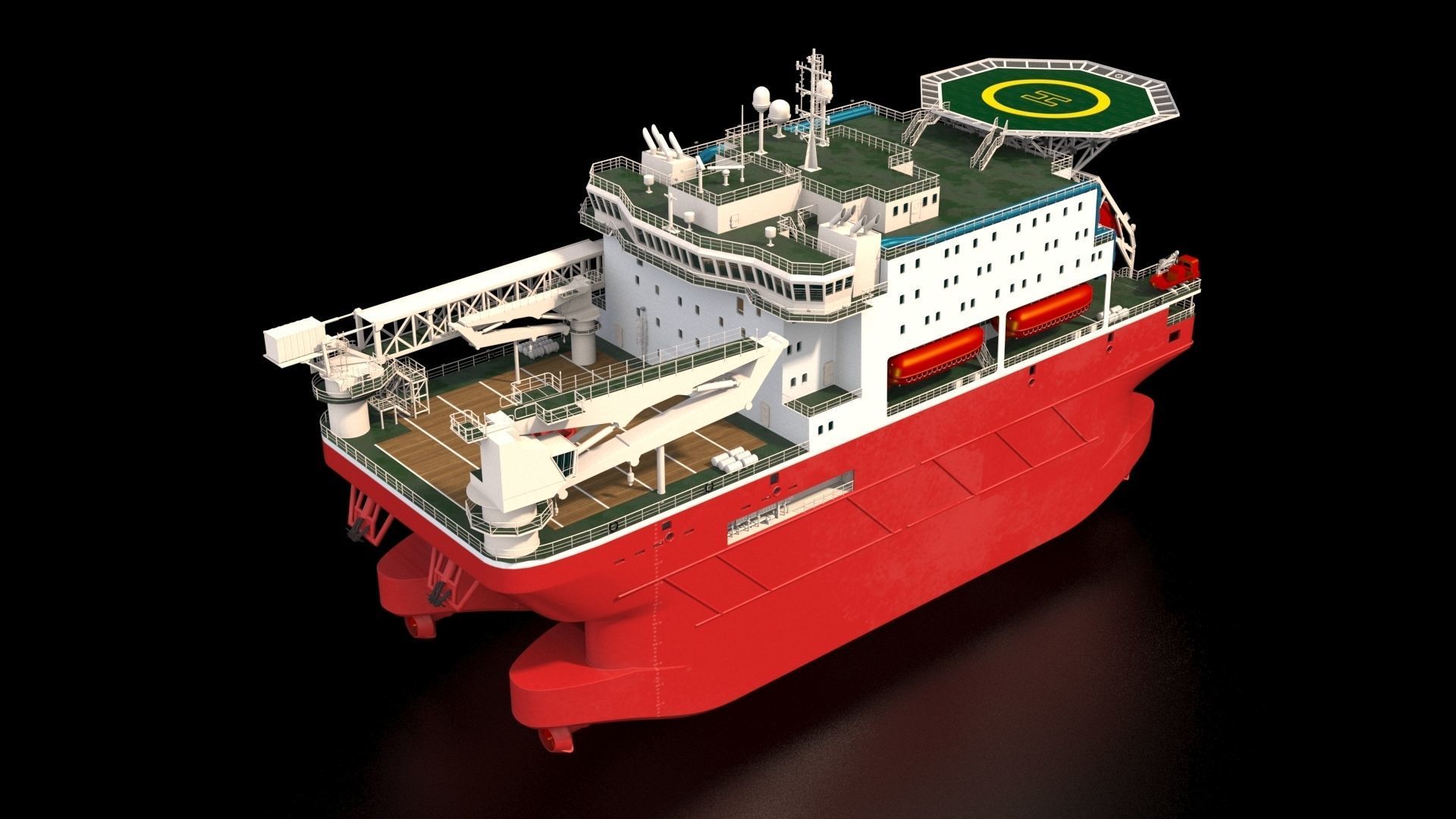 Ship 3d model - Offshore accommodation ship 84m 3D model animated ...