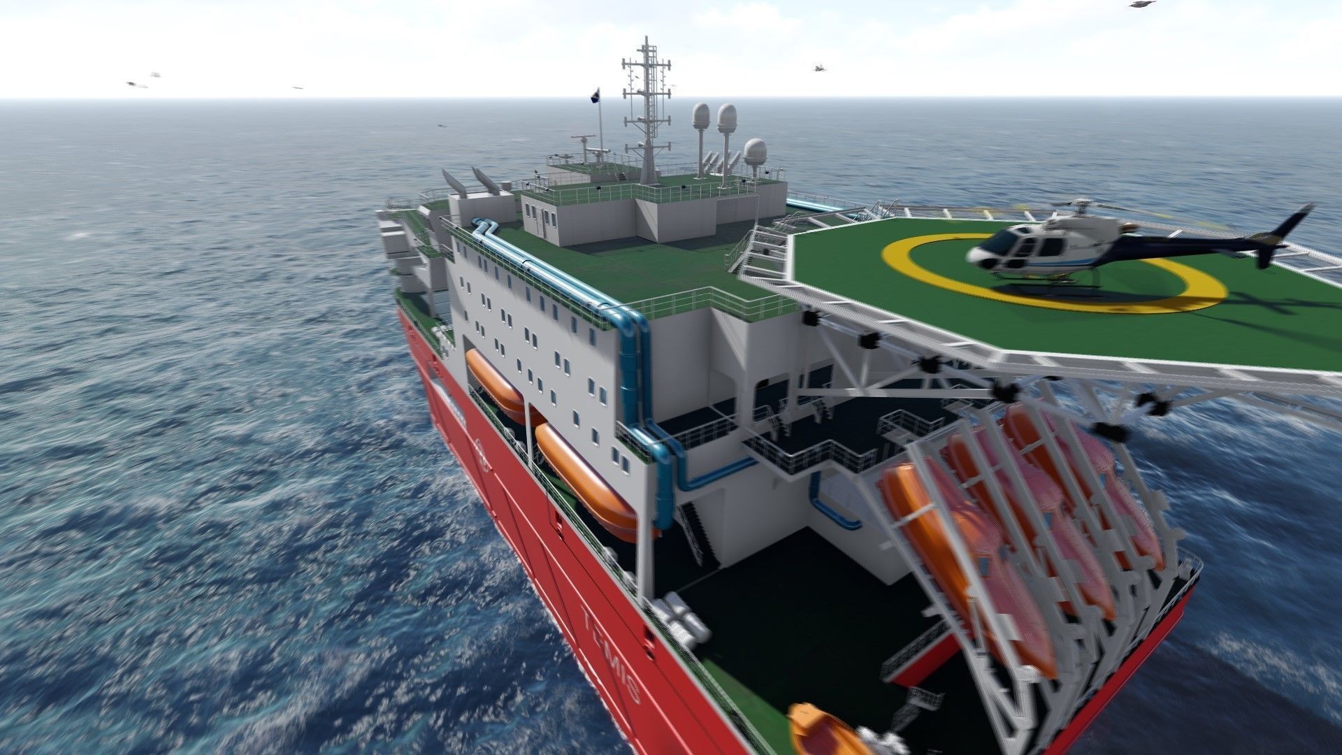 Ship 3d model - Offshore accommodation vessel 84m 3D model animated ...