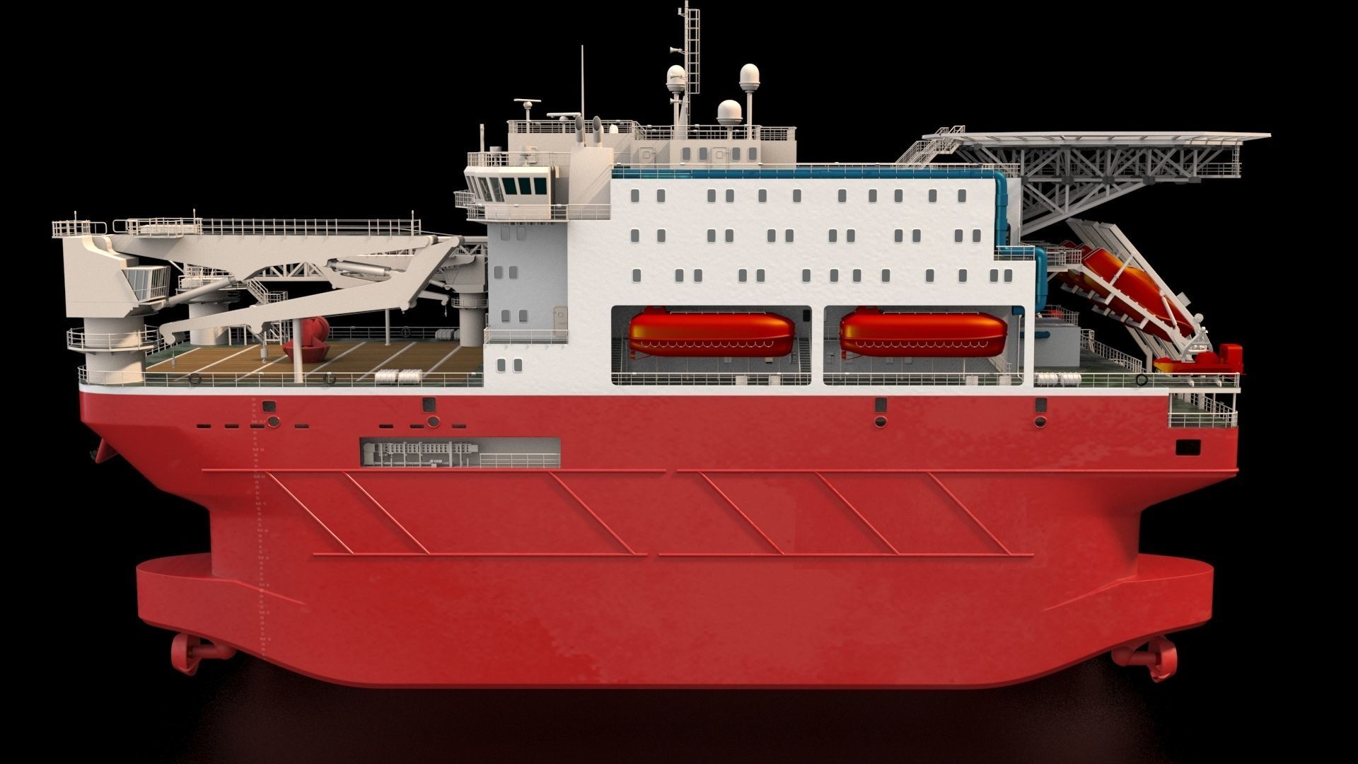 Ship 3d model - Offshore accommodation ship 84m 3D model animated ...