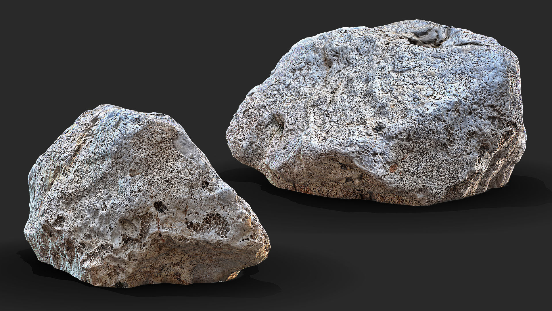 3D model UE4 Unity 3D Scan Stone 16xPack with 8K PBR material VR / AR ...