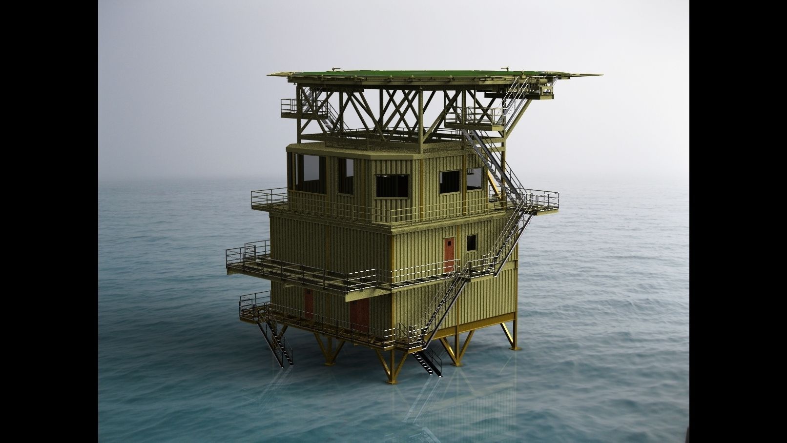 Control building free 3D model | CGTrader