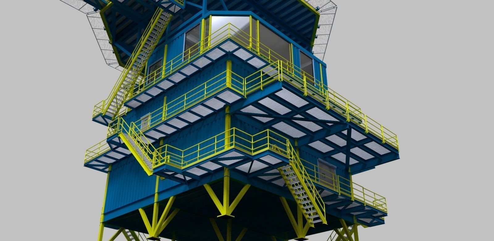 Control building free 3D model | CGTrader