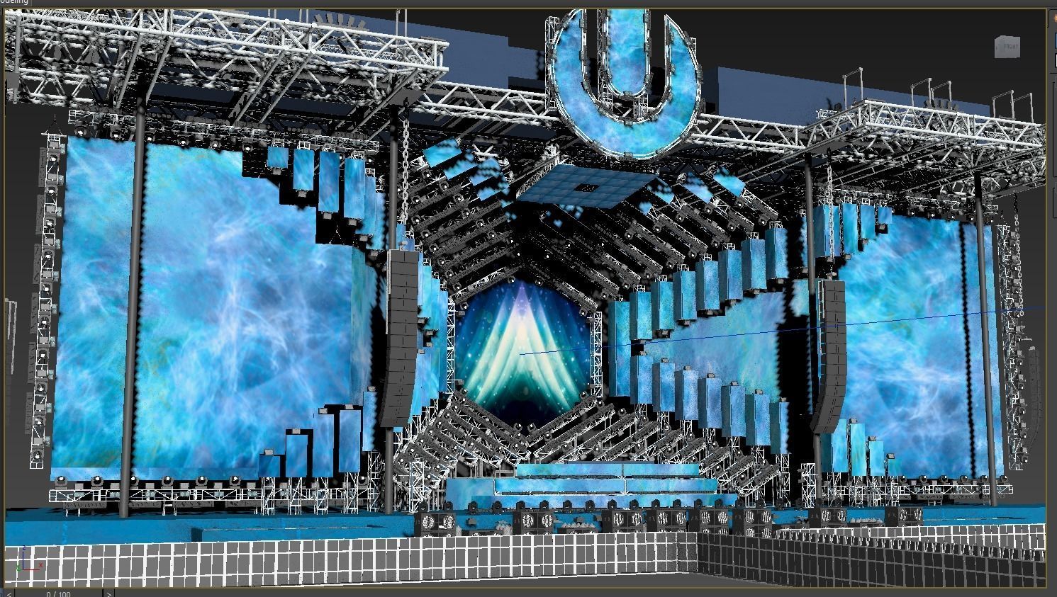 3D model UMF Ultra Music Festival Miami Main Stage 2018 With Pioneer ...