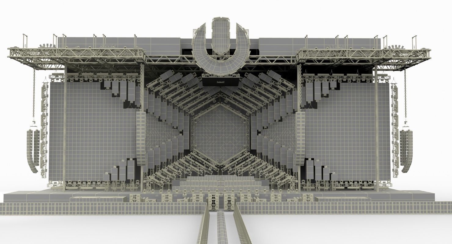 3D model UMF Ultra Music Festival Miami Main Stage 2018 With Pioneer ...