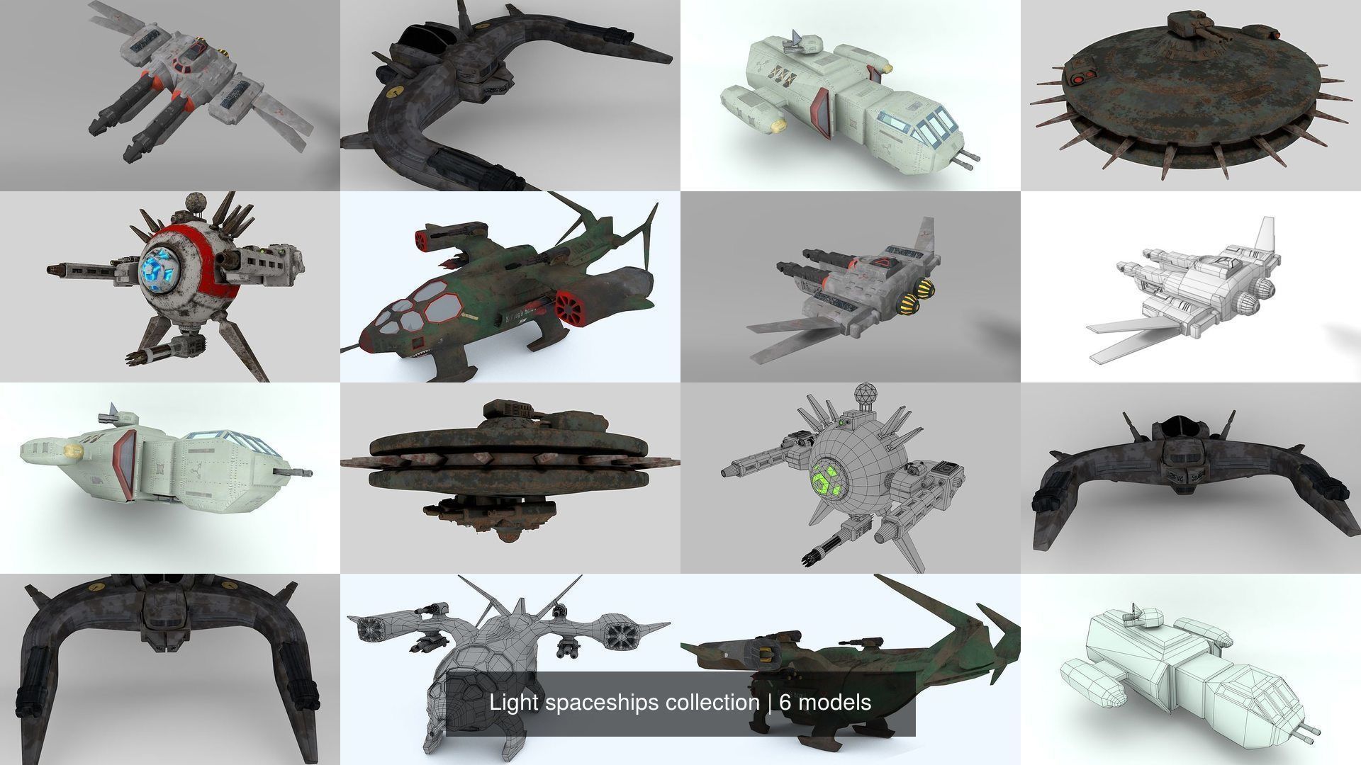 Light spaceships collection | CGTrader
