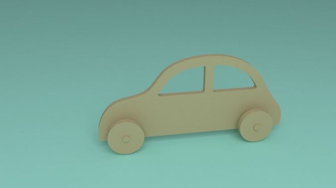 toy wooden car 2d 3D model | CGTrader