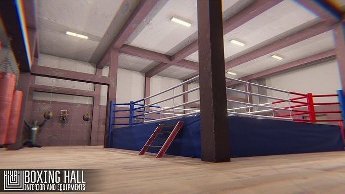 3D model Boxing hall - interior and equipments VR / AR / low-poly ...