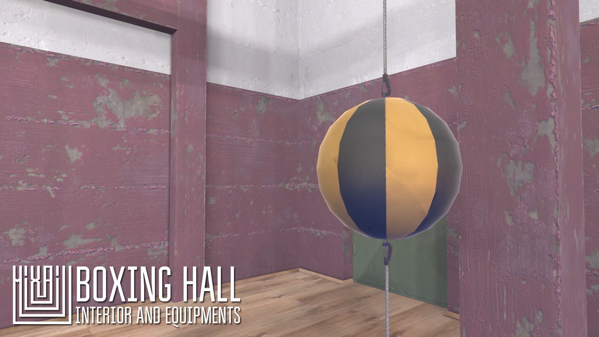3D model Boxing hall - interior and equipments VR / AR / low-poly ...