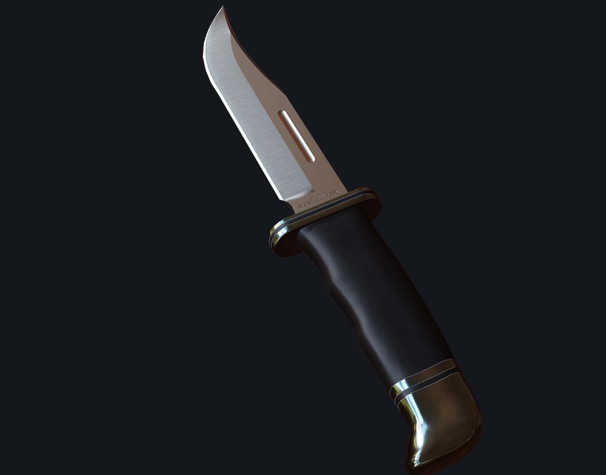 Combat Buck Knife free VR / AR / low-poly 3D model | CGTrader