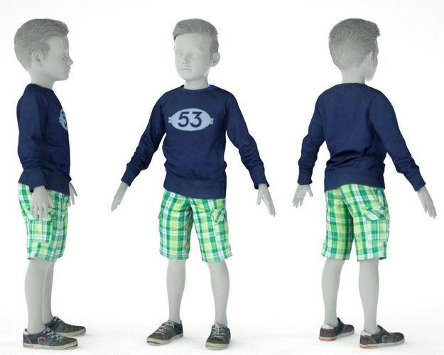 3D model Kid Outfit 1 VR / AR / low-poly | CGTrader