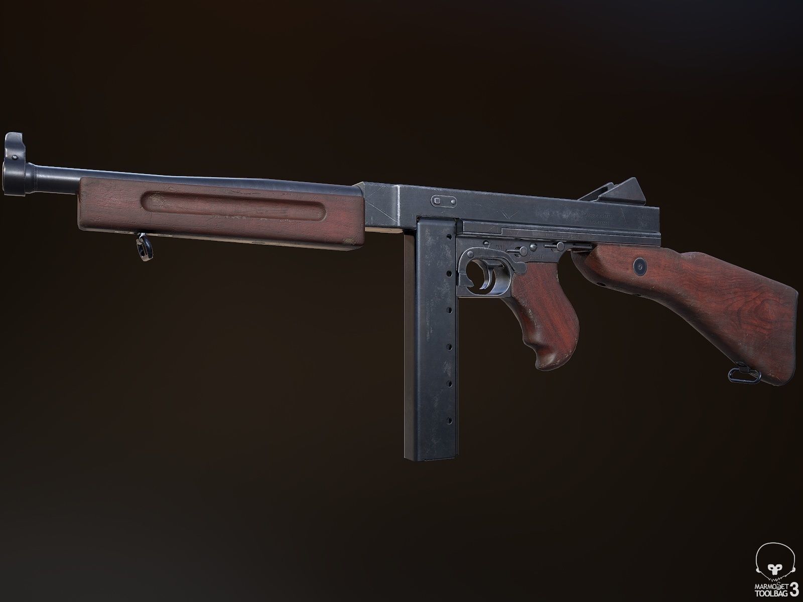 3D model M1A1 Submachine Gun VR / AR / low-poly rigged | CGTrader