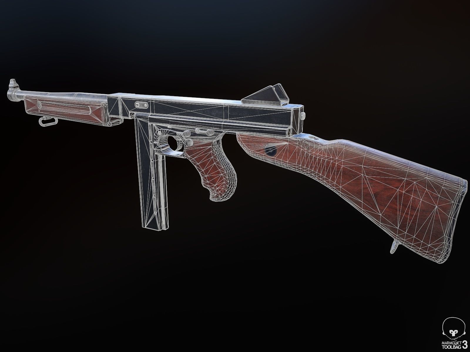 3D model M1A1 Submachine Gun VR / AR / low-poly rigged | CGTrader