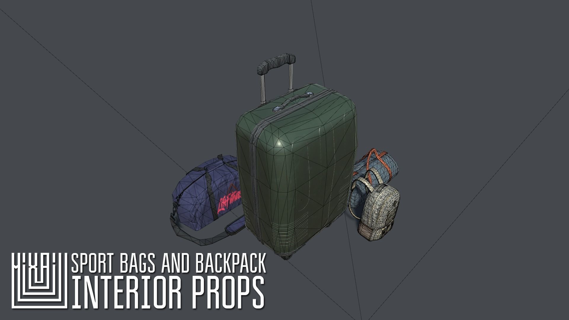 3D model Sport bags and backpack - interior props VR / AR / low-poly ...