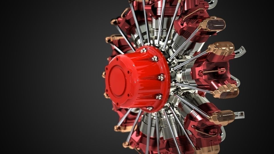 radial engine free 3D model | CGTrader