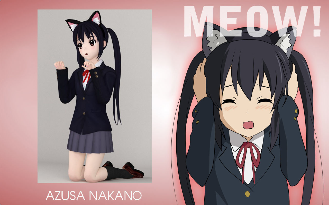 Anime girls collection 3D model rigged | CGTrader