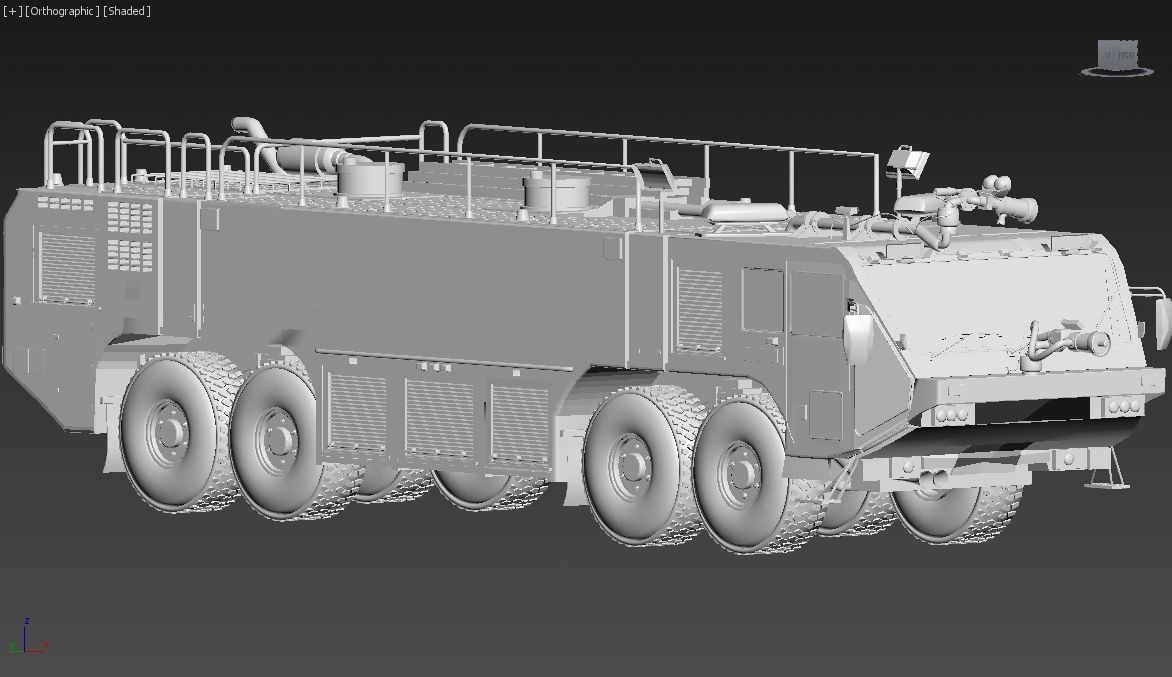 Airport Fire Truck ARFF Crash Tender 8x8 3D model | CGTrader