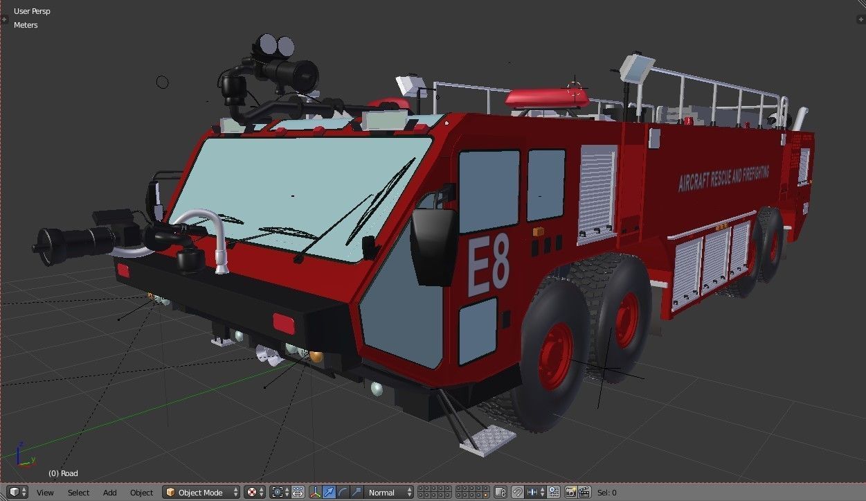 Airport Fire Truck ARFF Crash Tender 8x8 3D model | CGTrader