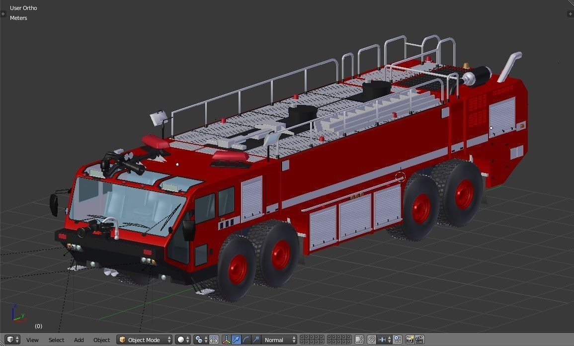 Airport Fire Truck ARFF Crash Tender 8x8 3D model | CGTrader