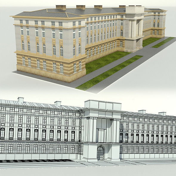 3D model Neoclassical Building VR / AR / low-poly | CGTrader