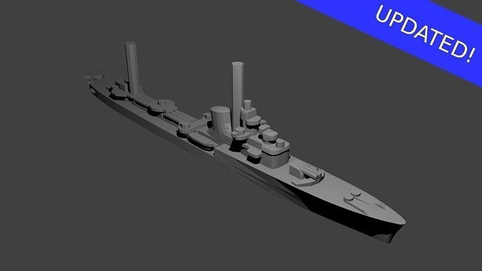 Italian Soldati Class Destroyer Warship free 3D model 3D printable ...