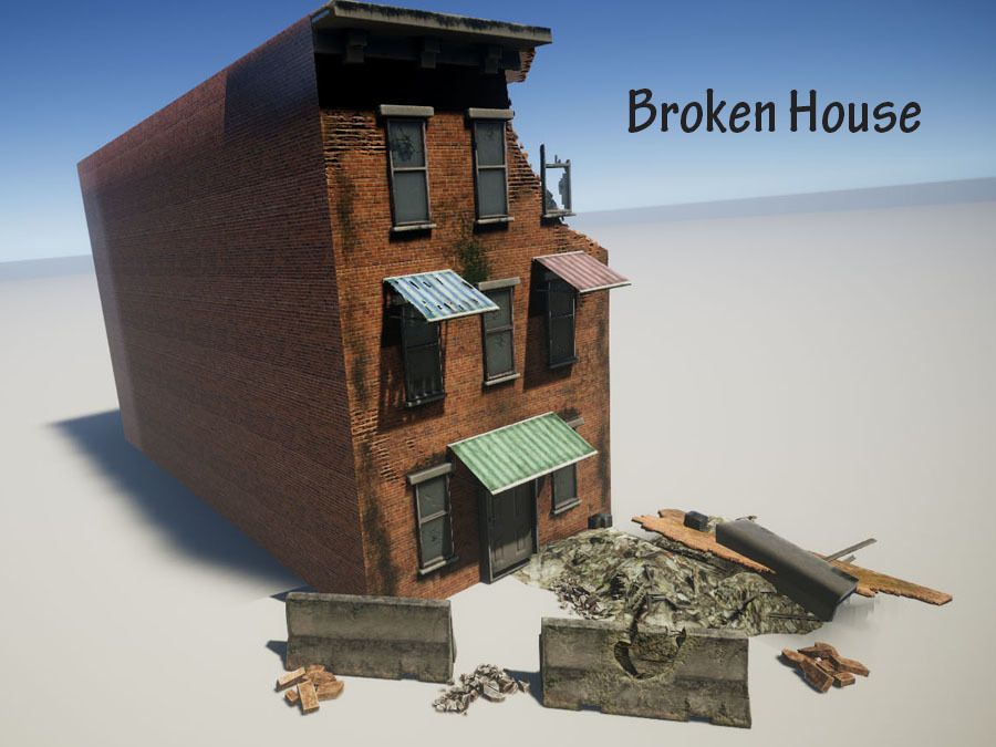 3D model Broken House VR / AR / low-poly | CGTrader