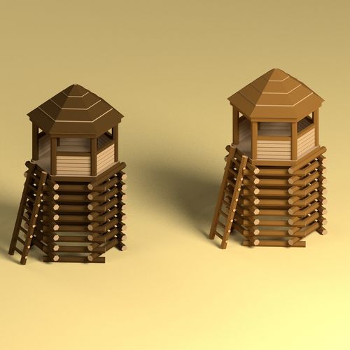 3D model Low Poly Wood Tower 1 VR / AR / low-poly | CGTrader