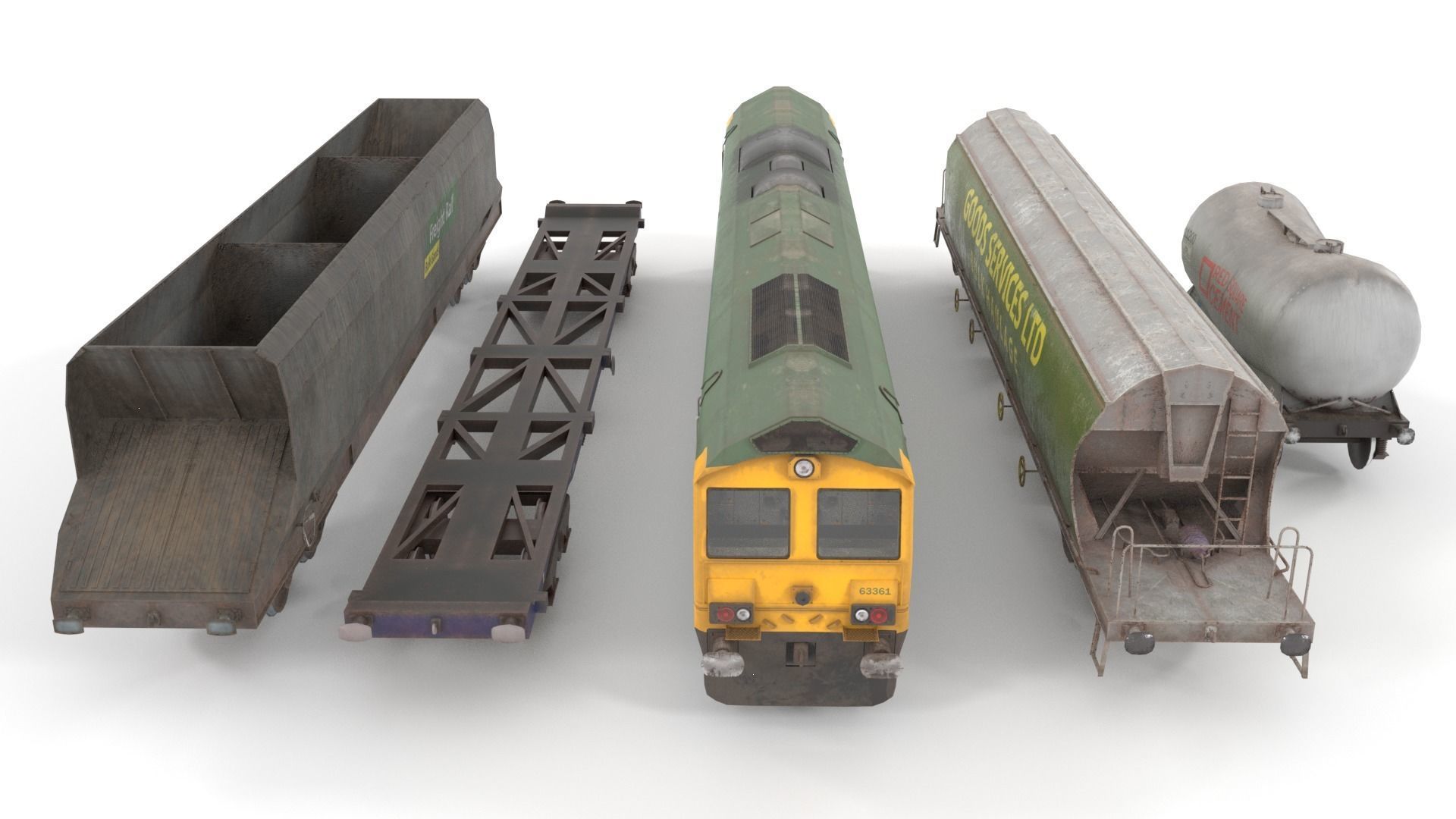 3D model Train Pack low poly VR / AR / low-poly | CGTrader