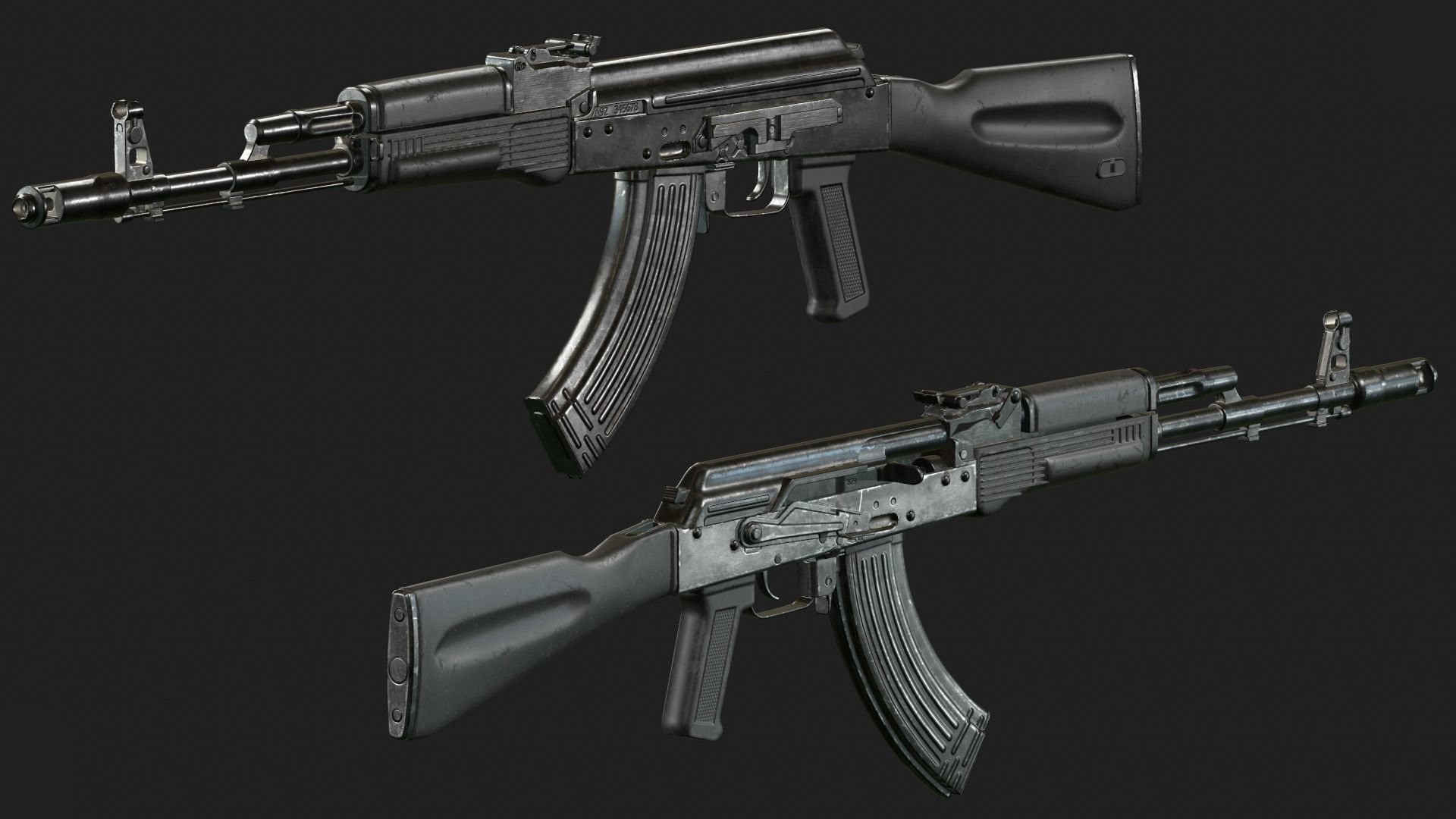 AK-103 two ak - rifles free VR / AR / low-poly 3D model | CGTrader