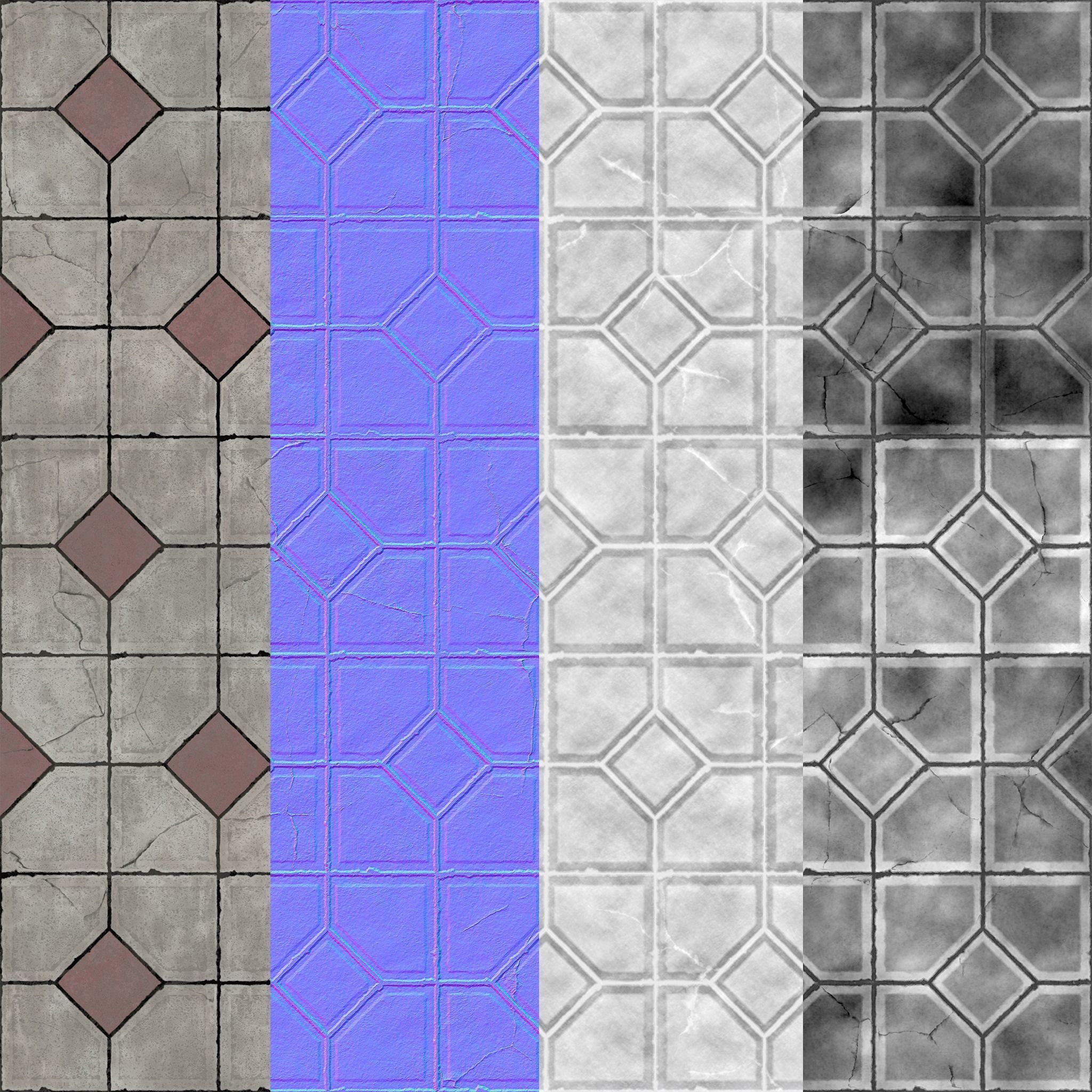 Stone Floor 05 PBR Tile Texture | CGTrader