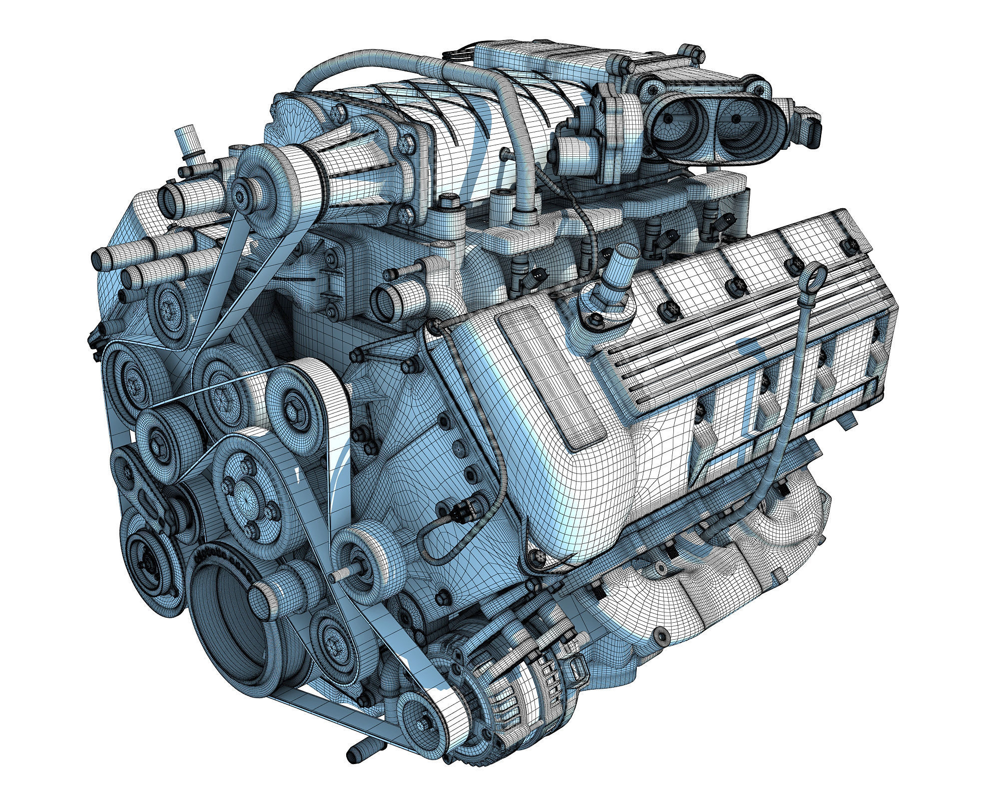 Animated V8 Engine 3D model animated rigged | CGTrader