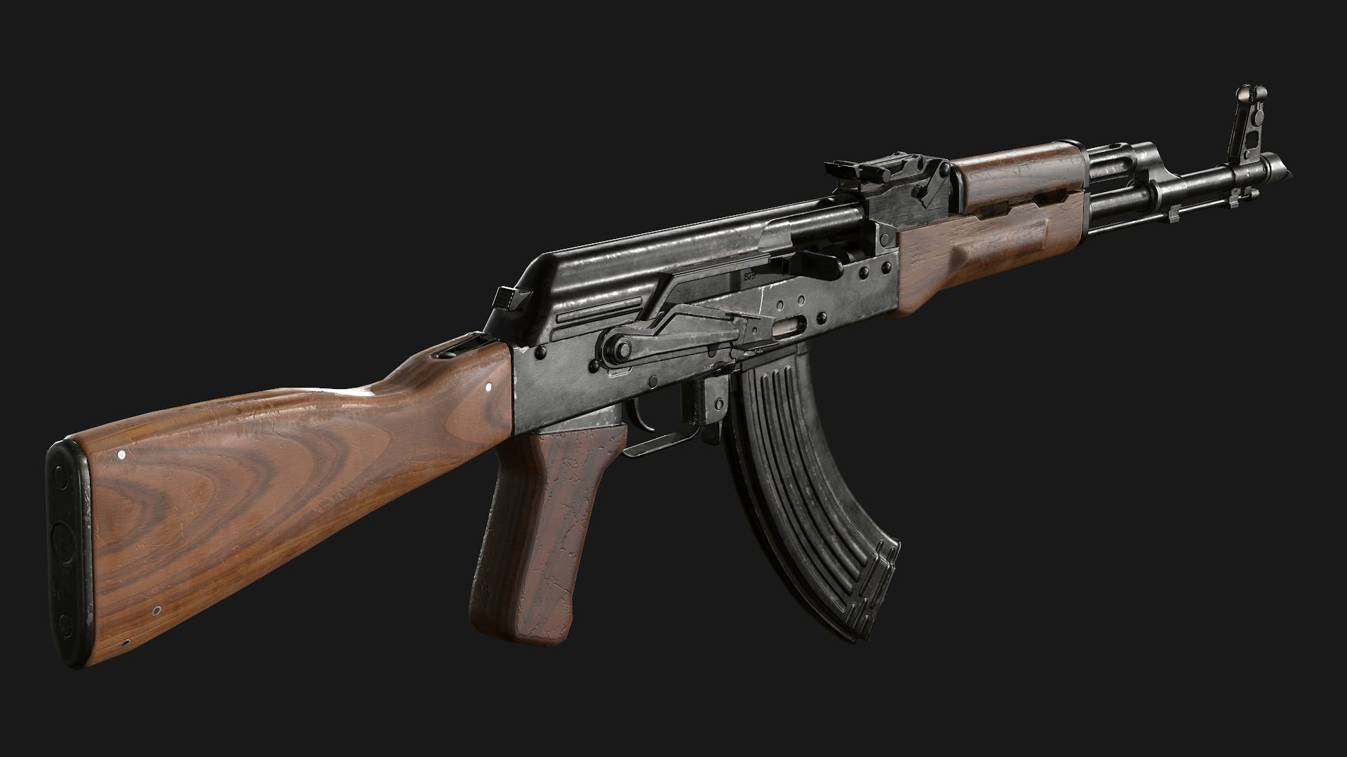 3D model AKM rifle VR / AR / low-poly | CGTrader