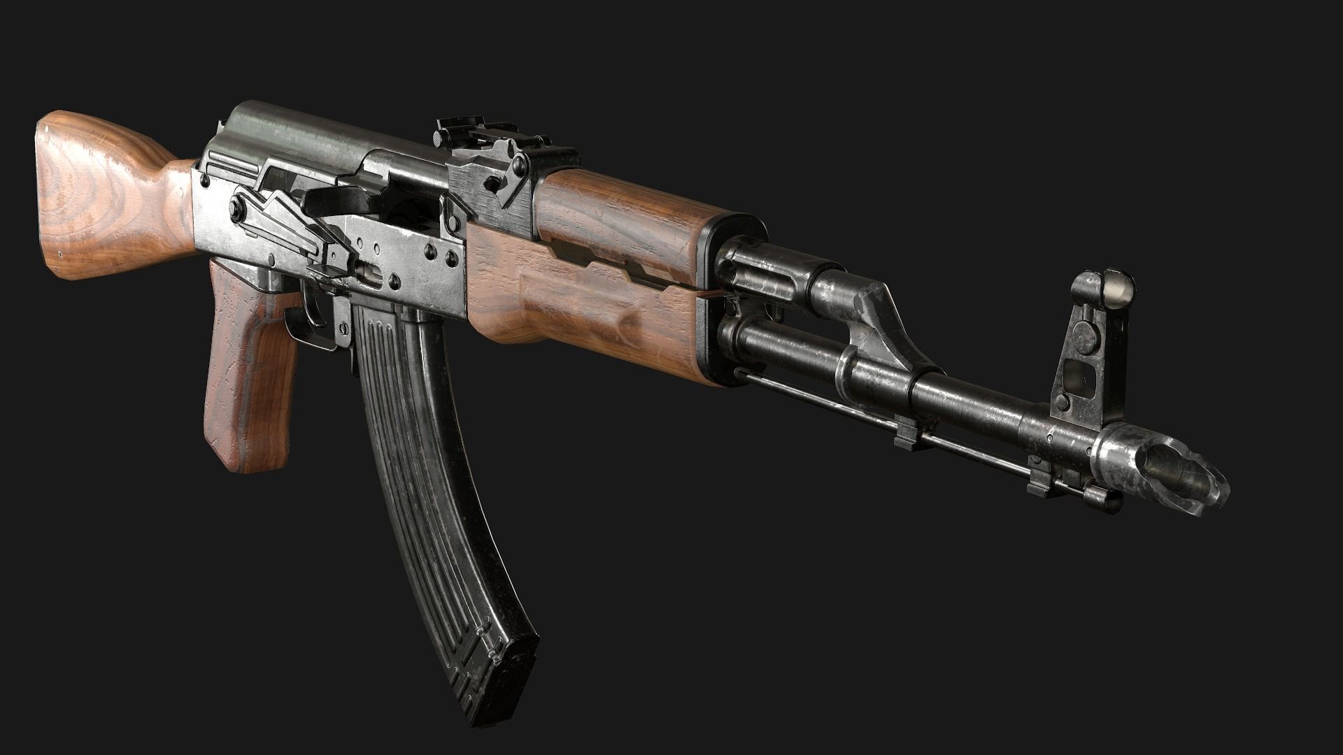 3D model AKM rifle VR / AR / low-poly | CGTrader